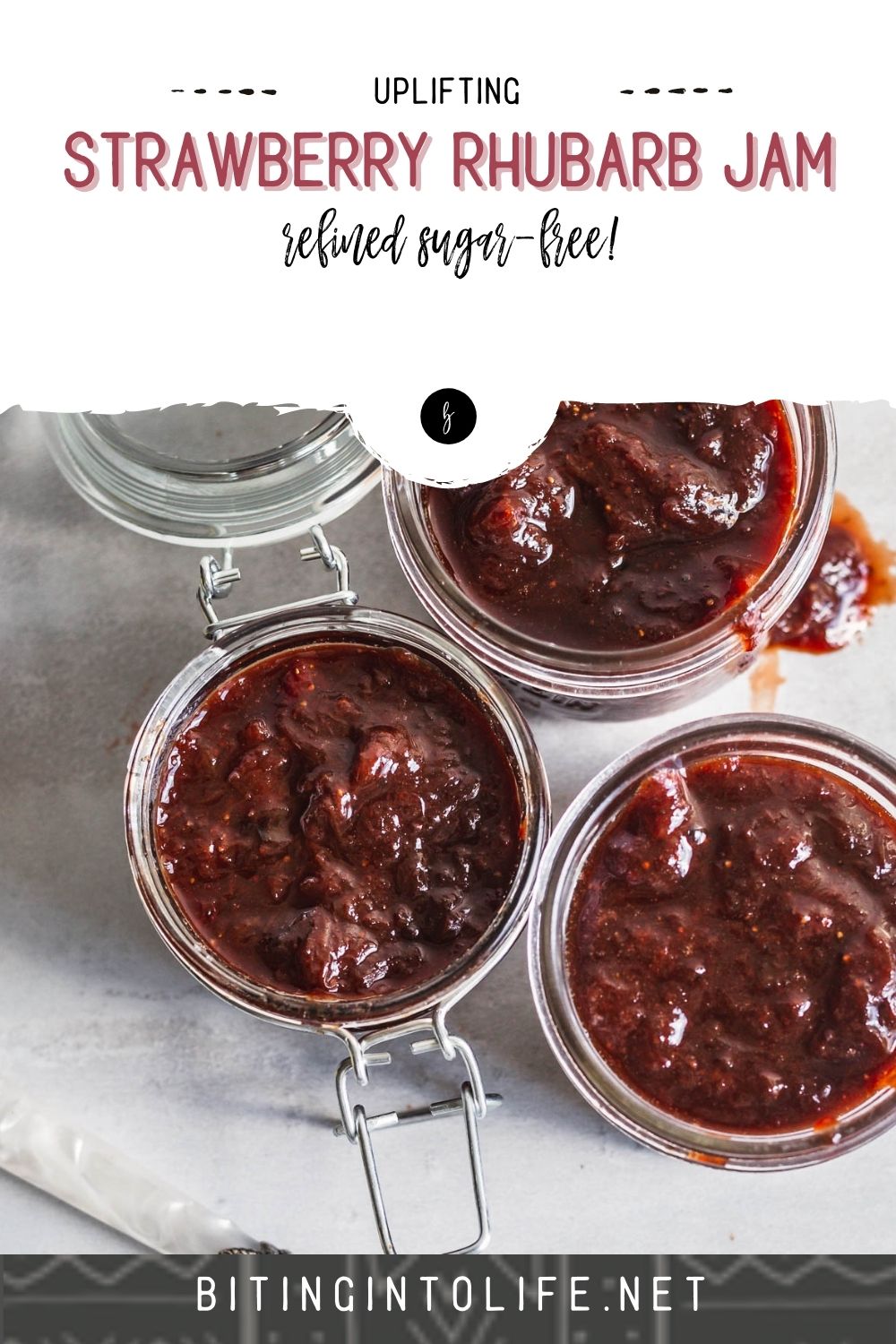 Uplifting Strawberry Rhubarb Jam | Biting into Life