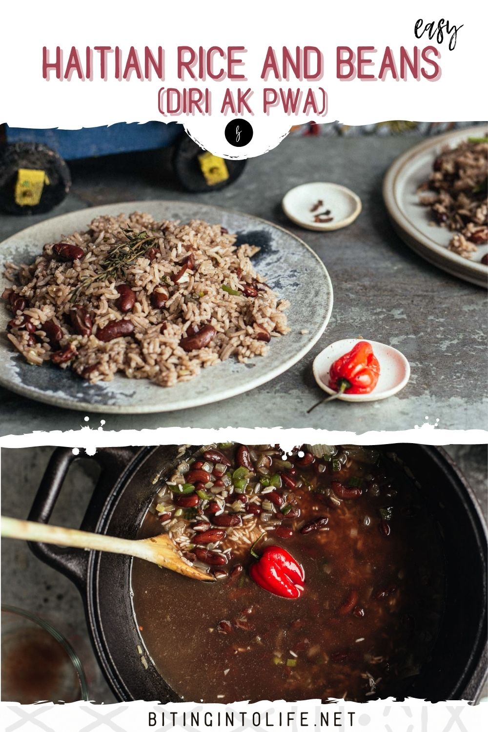 Easy Haitian Rice and Beans (Diri Ak Pwa) | Biting into Life