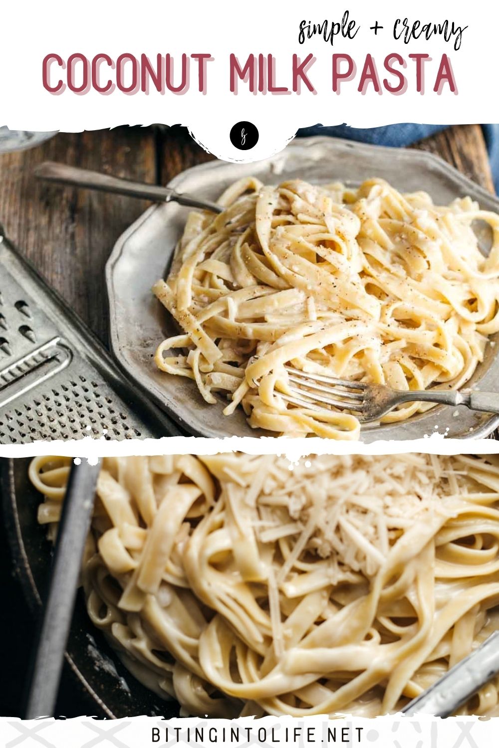 Simple And Creamy Coconut Milk Alfredo Sauce In Pasta Biting Into Life